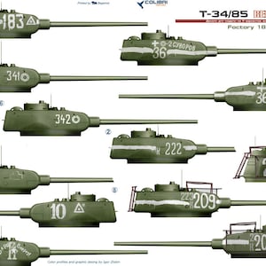 1/72 Colibri Decals #72088 - Т-34-85 Factory 183. Berlin 1945 - Etsy