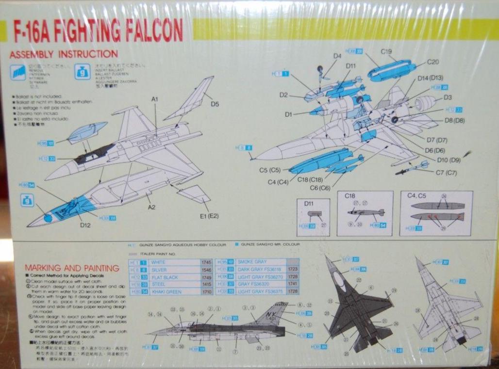 1/144 Dragon #4568 - F-16A Fighting Falcon New York ANG, Plastic Model ...