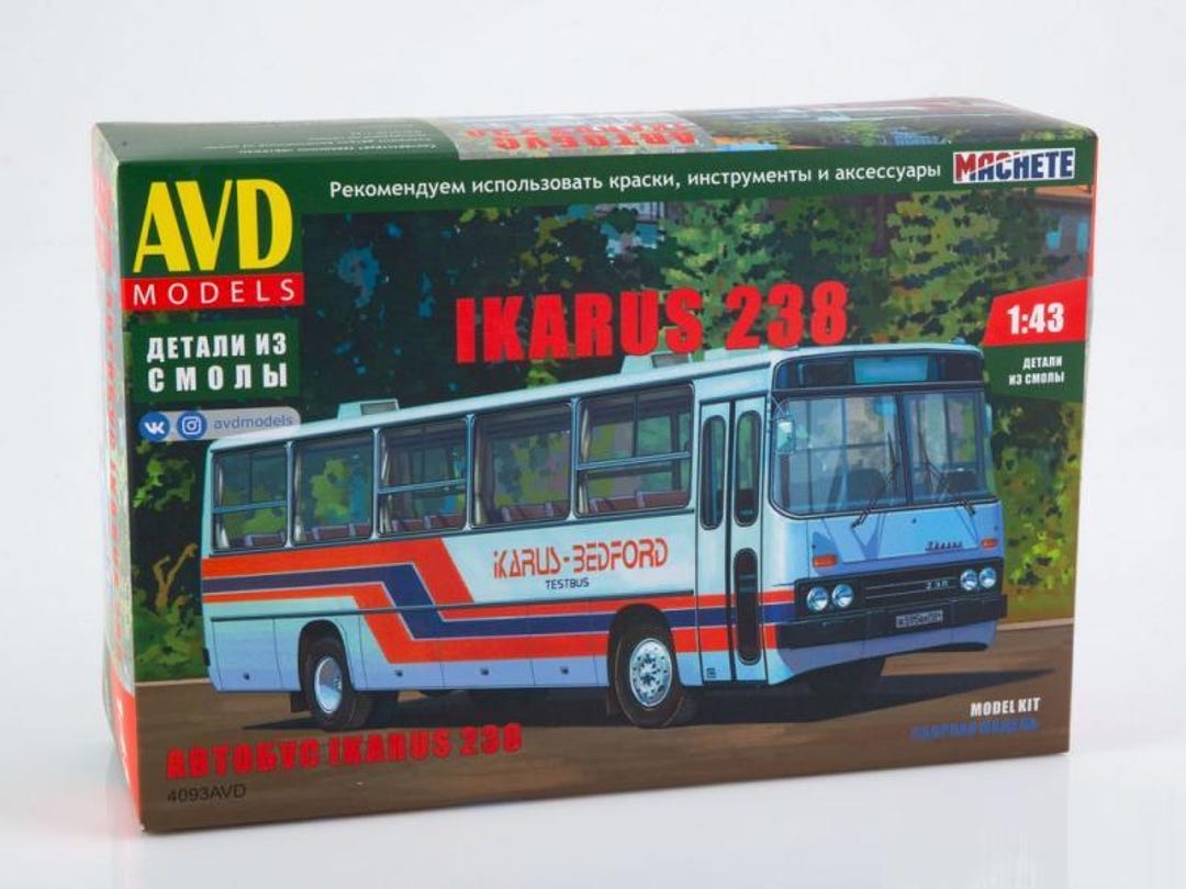 1/43 AVD Models 4093 - Bus IKARUS-238 Hungary, USSR, Russia. Model Kit ...