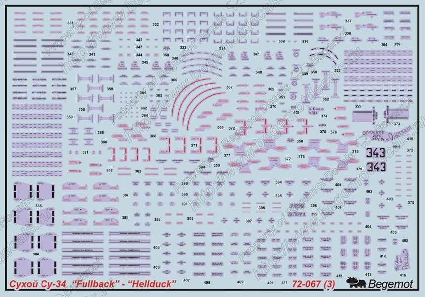 1/72 Begemot Decals 72-067 Sukhoi Su-34. - Etsy