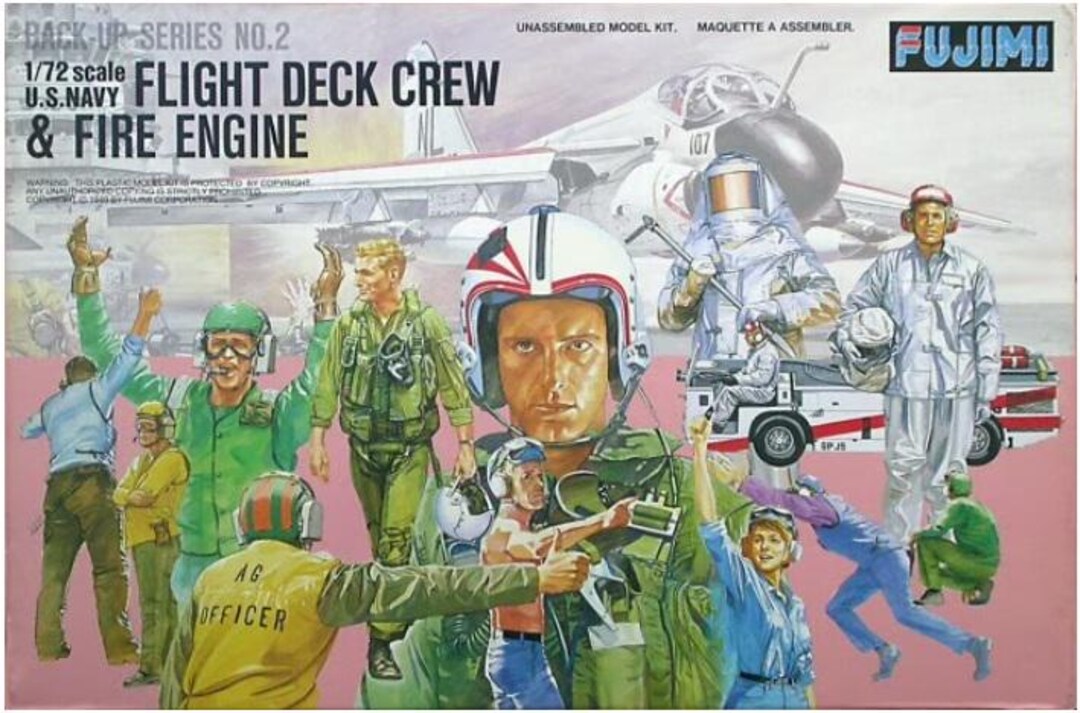 1/72 Fujimi #35002 - U.s.navy Flight Deck Crew & Fire Engine - Etsy