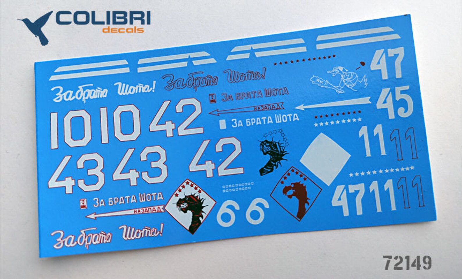 1/72 Colibri Decals 72149 Yak-9d , Part 2, for Zvezda 7313 Stenciling ...