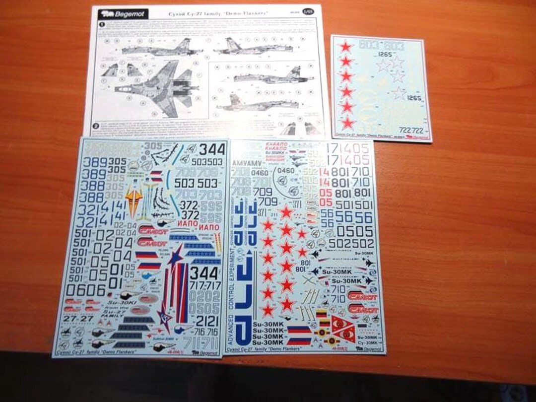 1/48 Begemot Decals #48-008 - Demo Aircrafts of Su-27 Family - Etsy