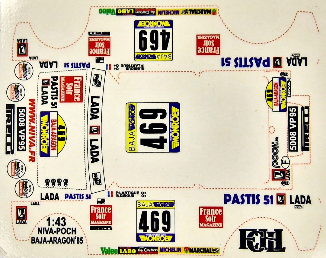 1/43 Decals for Lada 4x4 Niva Poch #469 Baja Aragon Spain Rally 1985 - Etsy