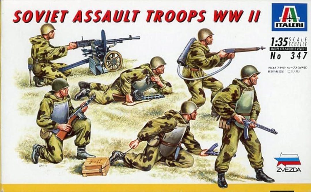 1:35 Italeri 347 - Soviet Assault Troops WW II (6 Figures), Plastic ...