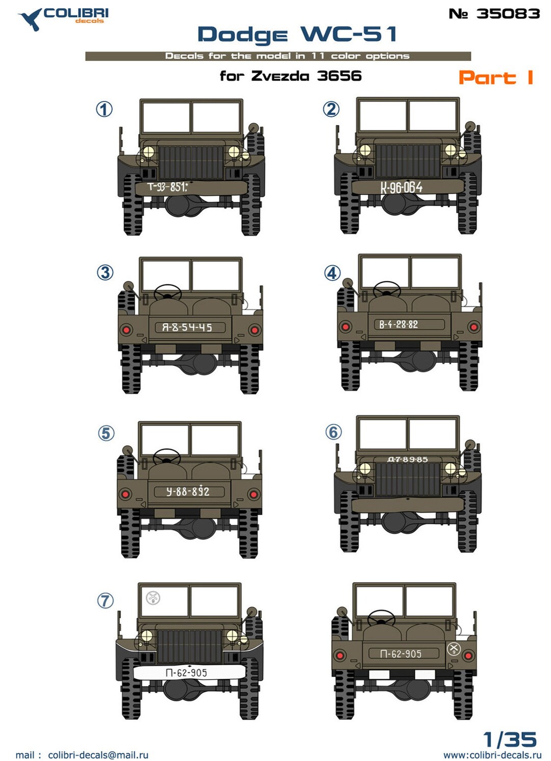 1/35 Colibri Decals #35083 - Dodge WC-51. Part 1. - Etsy