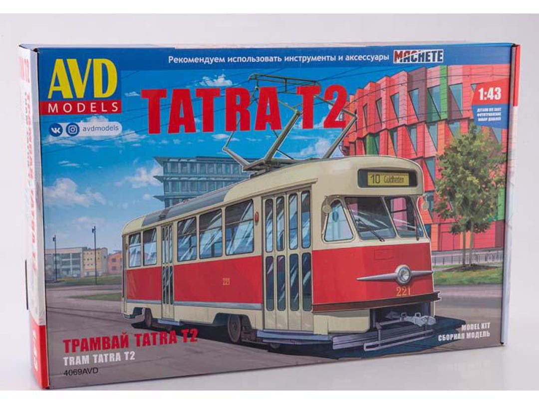 1/43 AVD Models 4069 Tatra-t2 Tram, USSR, Russia, Czechia. Model Kit ...