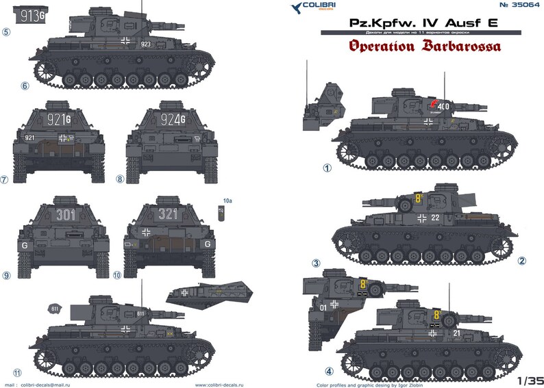 1/35 Colibri Decals 35064 Pz.kpfw. IV Ausf.e German Tank, Operation ...