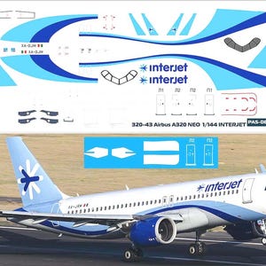 1/144 Pas-decals #320-43 - Airbus A320 NEO Interjet. Decal - Etsy UK
