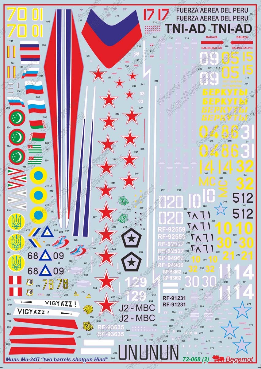 1/72 Begemot Decals #72-068 - Mil Mi-24p Helicopter. - Etsy