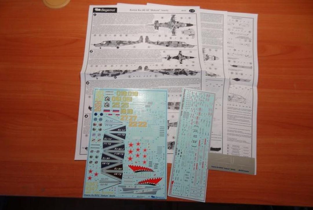 1/48 Begemot Decals #48-018 - Kamov Ka-50 & Ka-52 Hokum Family, Decal ...
