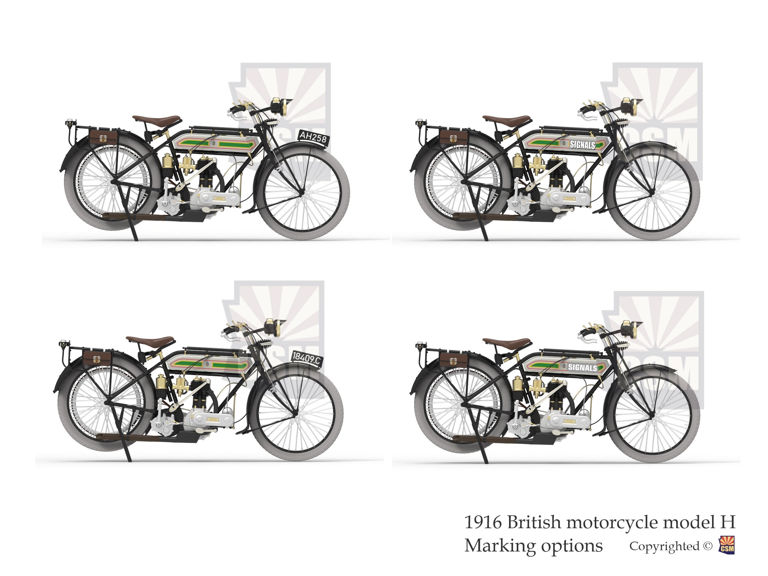 1:35 Copper State Models B35-001 - British Motorcycle Tr.model H. 3d ...