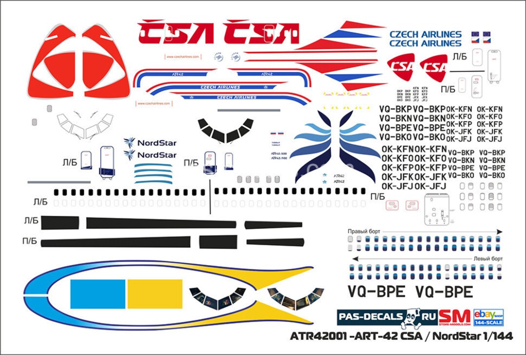1/144 Pas-decals #ATR42001 - ATR 42 CSA / Nordstar. - Etsy