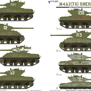 1/35 Colibri Decals #35077 - M4A2 (76) Sherman - in Red Army. Part 2 - Etsy