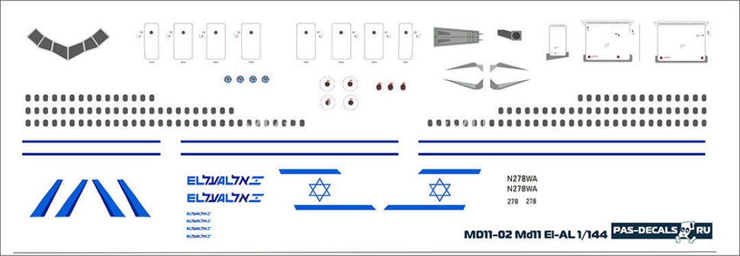 1/144 Pas-decals MD11-02 MD-11 El-al Decal for Revell Kit - Etsy