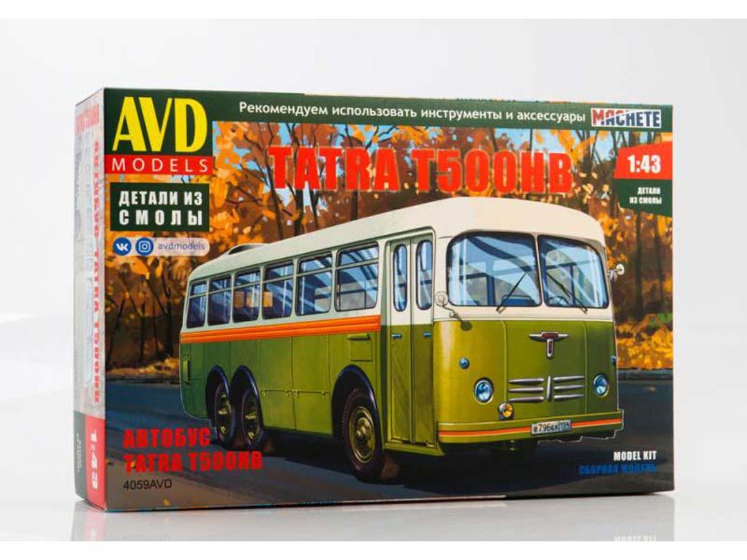 1/43 AVD Models 4059 Bus Tatra T500HB USSR, Czech, Russia. Model Kit ...