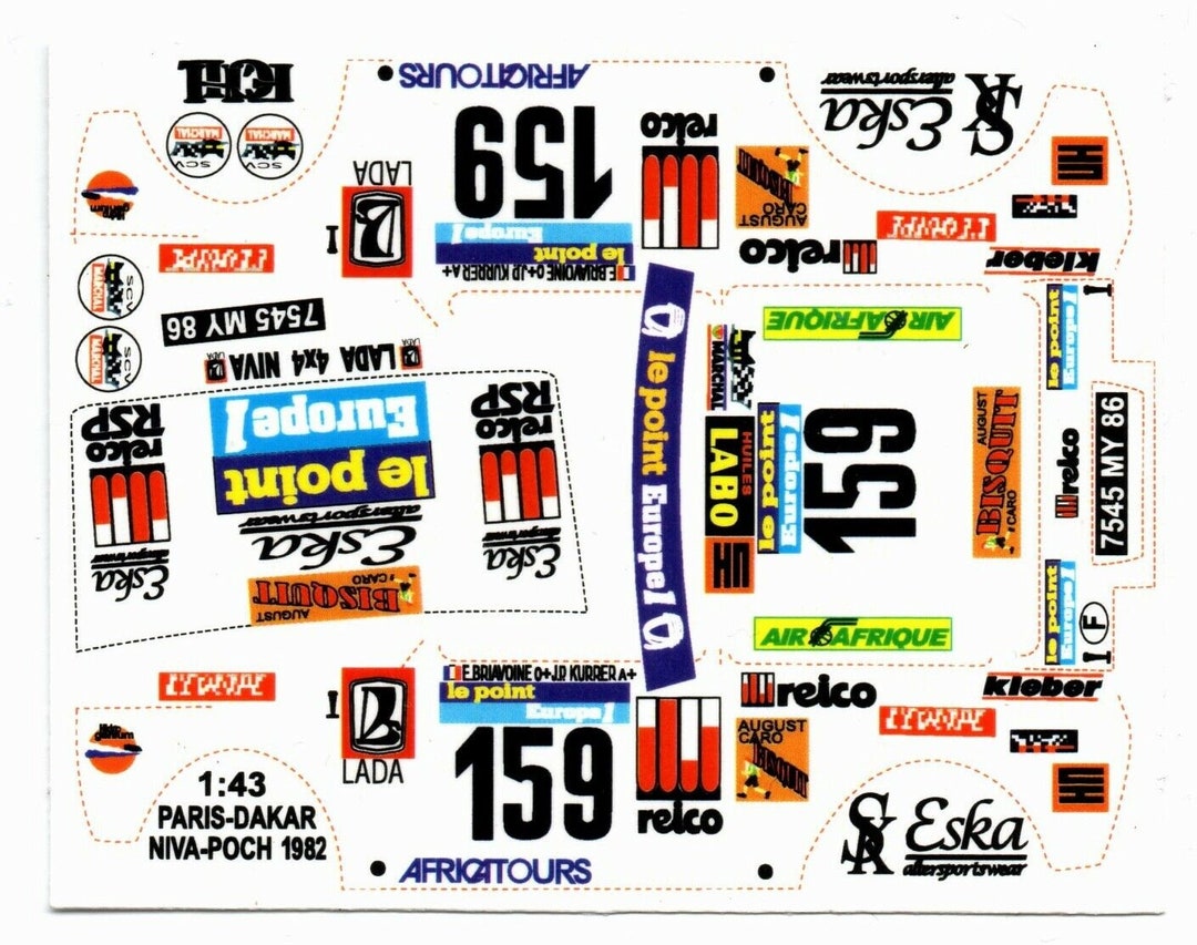1/43 Decals for Lada 4x4 Niva Poch #159 Rally Paris-dakar 1982 - Etsy