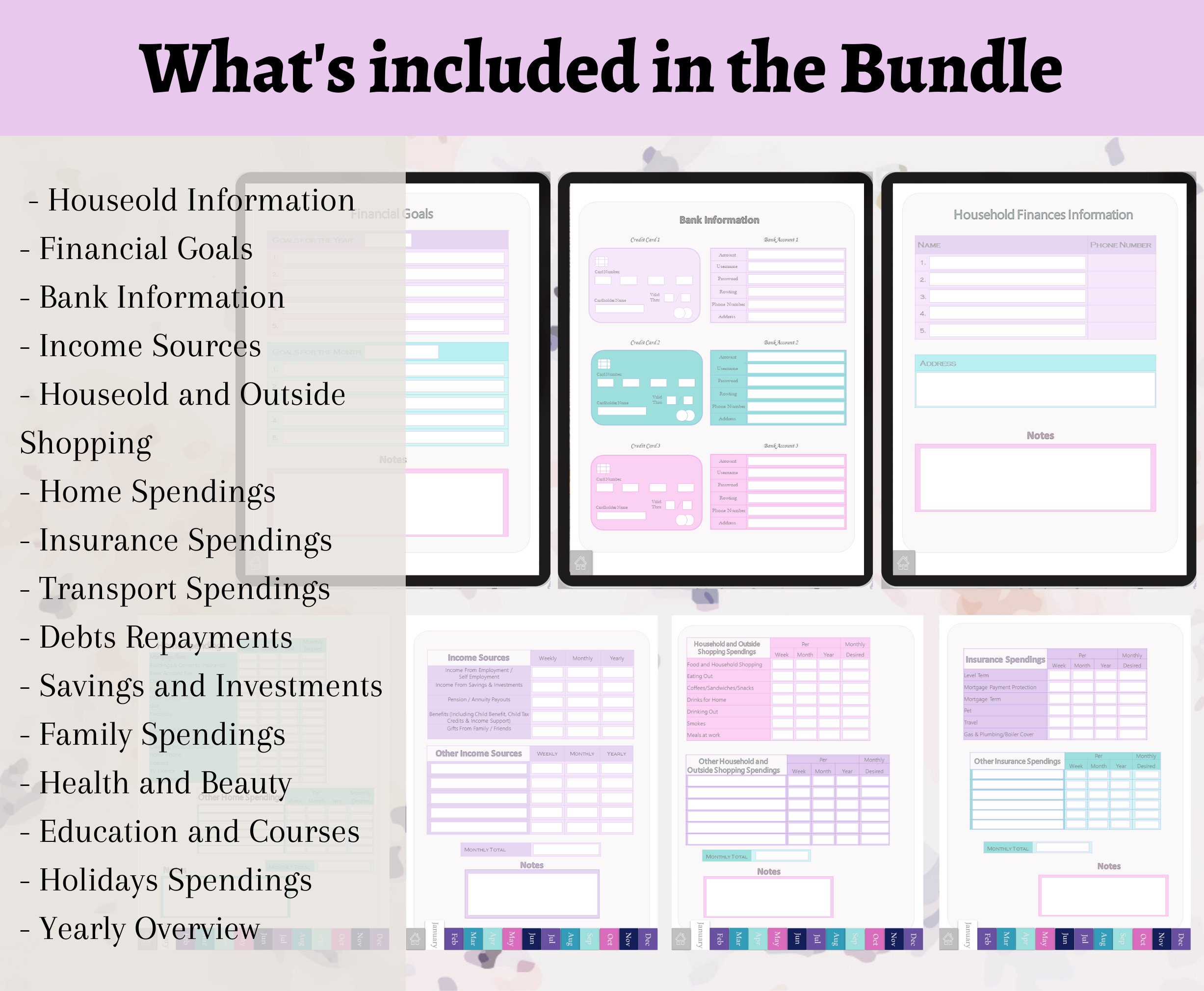 FINANCIAL DAILY PLANNER Undated and Hyperlinked Budget - Etsy