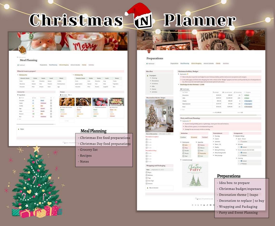 Christmas Notion Template 2024 Planner Christmas Kids Activities Advent ...