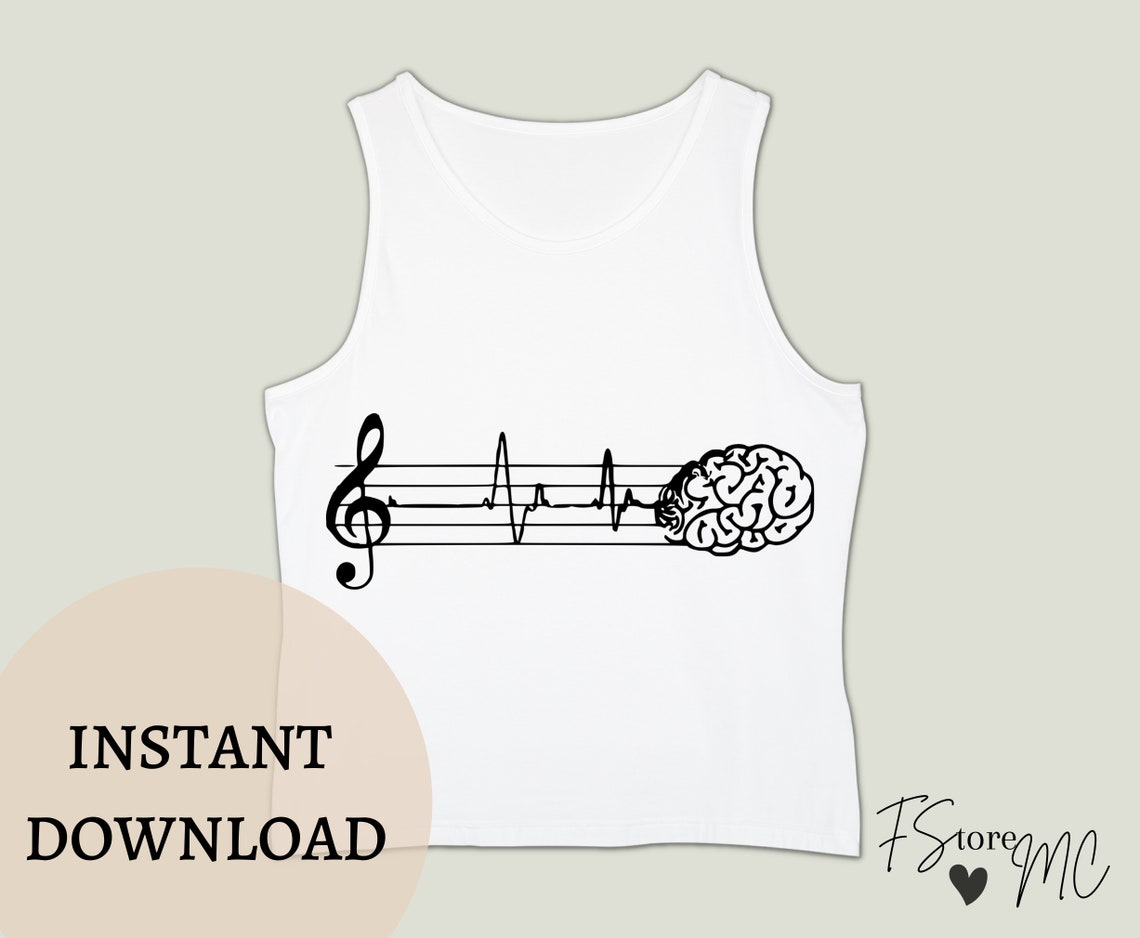 SVG File, Music SVG, Music Brain PNG, Eps, Dfx, Music Therapy, Download ...