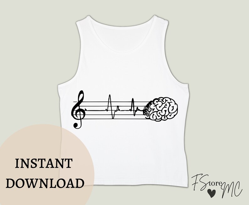 SVG File, Music SVG, Music Brain PNG, Eps, Dfx, Music Therapy, Download ...