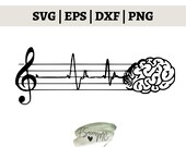 SVG File Music SVG Music Brain PNG Eps Dfx Music Therapy - Etsy