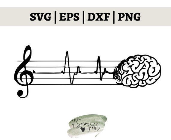SVG File Music SVG Music Brain PNG Eps Dfx Music Therapy | Etsy