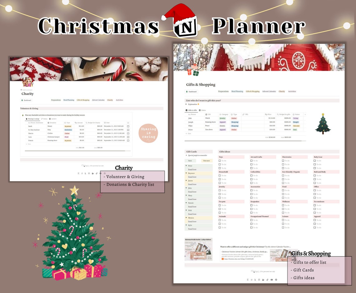 Christmas Notion Template 2024 Planner Christmas Kids Activities Advent ...
