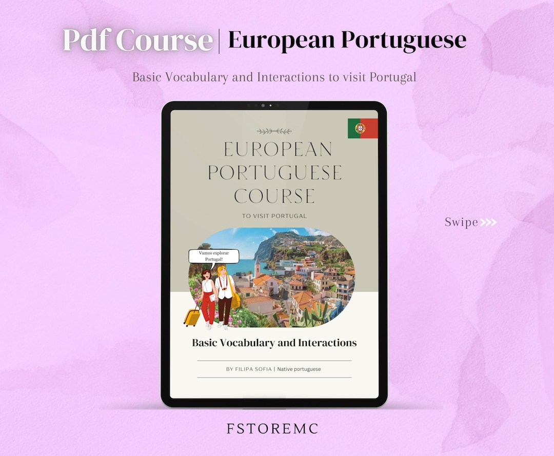 European Portuguese Course: Basic Travel Vocabulary (PDF) - Etsy