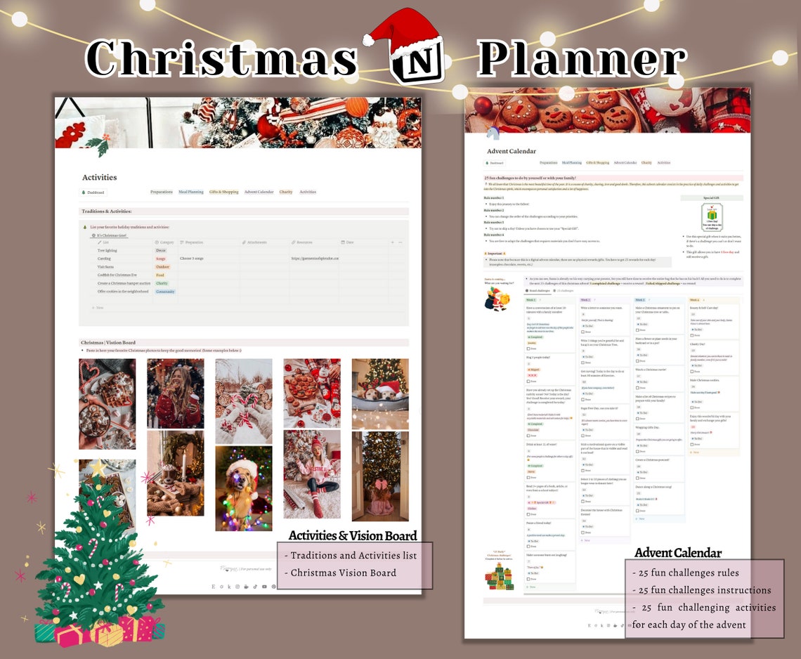 Christmas Notion Template 2024 Planner Christmas Kids Activities Advent ...