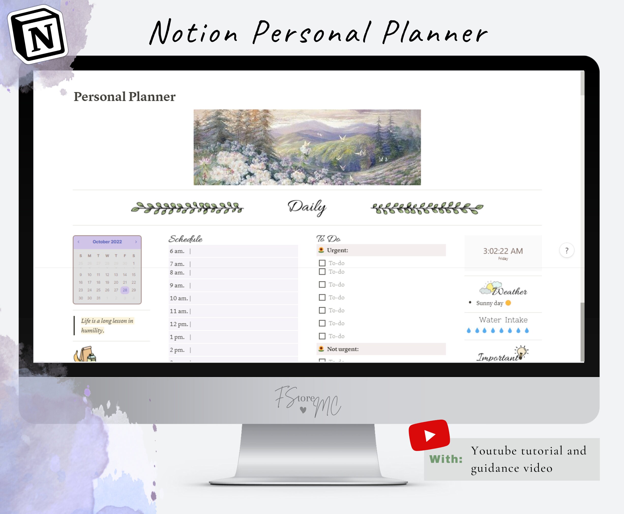 Notion Personal Planner: Simple List, Notion Template Dashboard, Daily ...