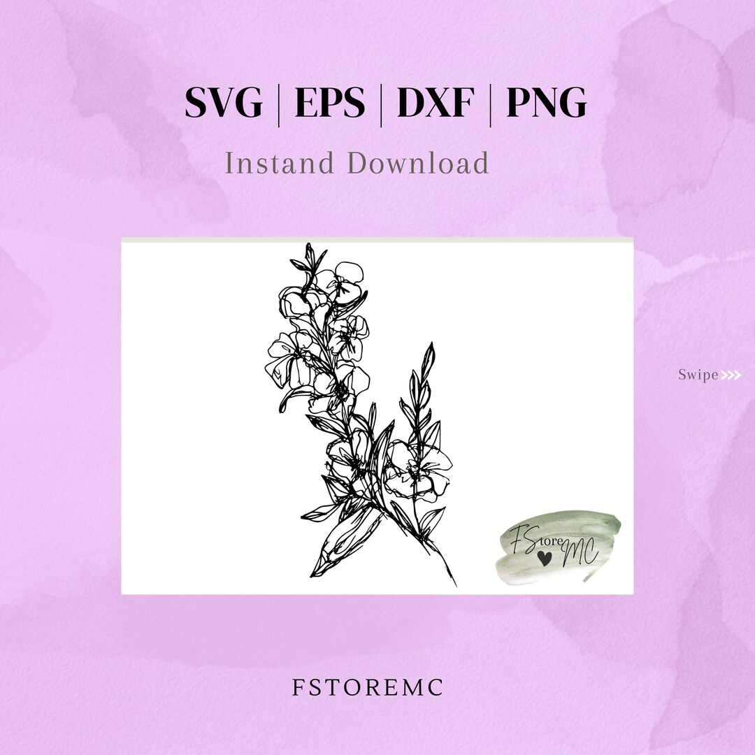 Floral SVG File, SVG, Circut, PNG, Eps, Dfx, Flower Svg, Download Svg ...
