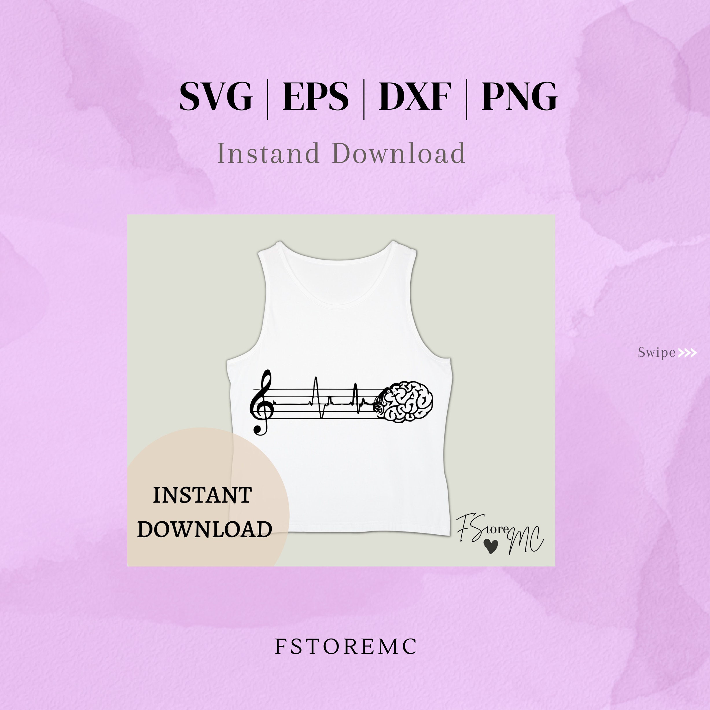 SVG File, Music SVG, Music Brain PNG, Eps, Dfx, Music Therapy, Download ...
