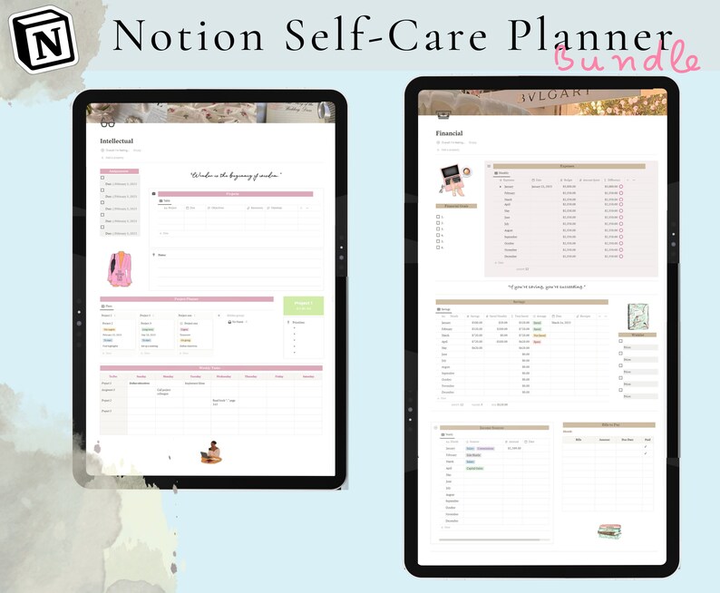 Self-care Notion Planner: Productivity & Wellness (digital Download) - Etsy