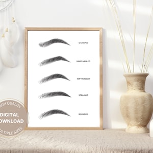 Eyebrow Chart Print, PMU Artist Decor, Microblading Wall Poster ...