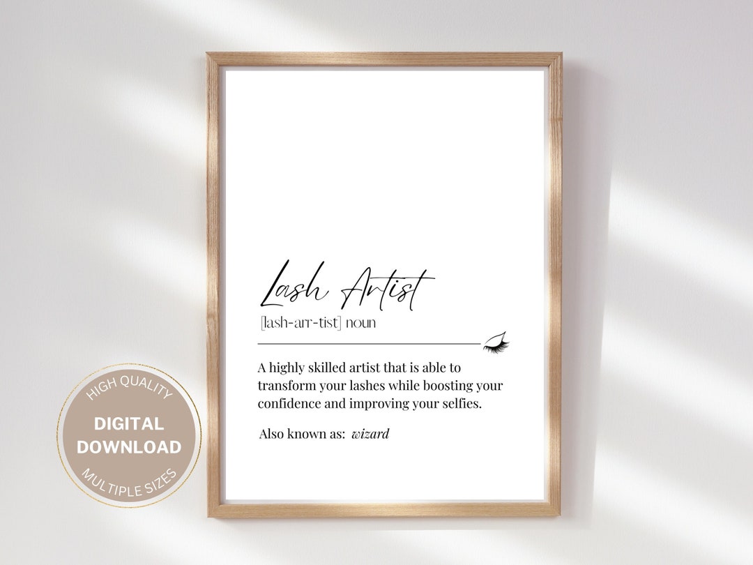 Lash Artist Definition Print Lash Technician Decor Makeup - Etsy