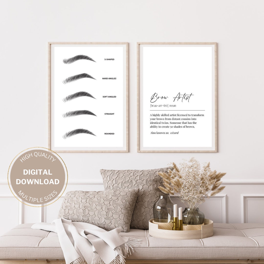 Brow Chart Print, PMU Artist Decor, Microblading Wall Poster, Eyebrow ...