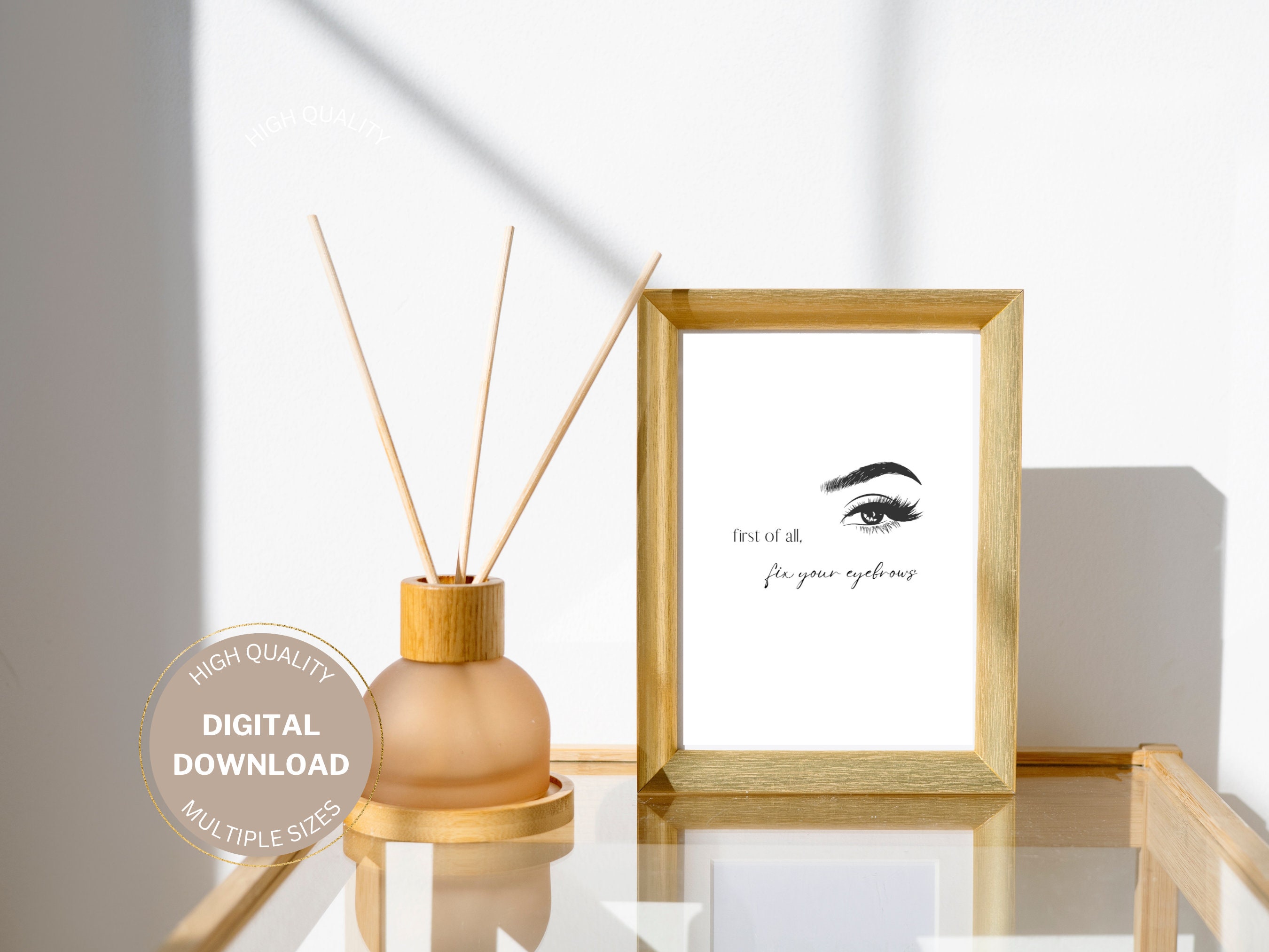 Eyebrow Bar Poster, Printable Wall Art, PMU Artist Decor, Microblading ...