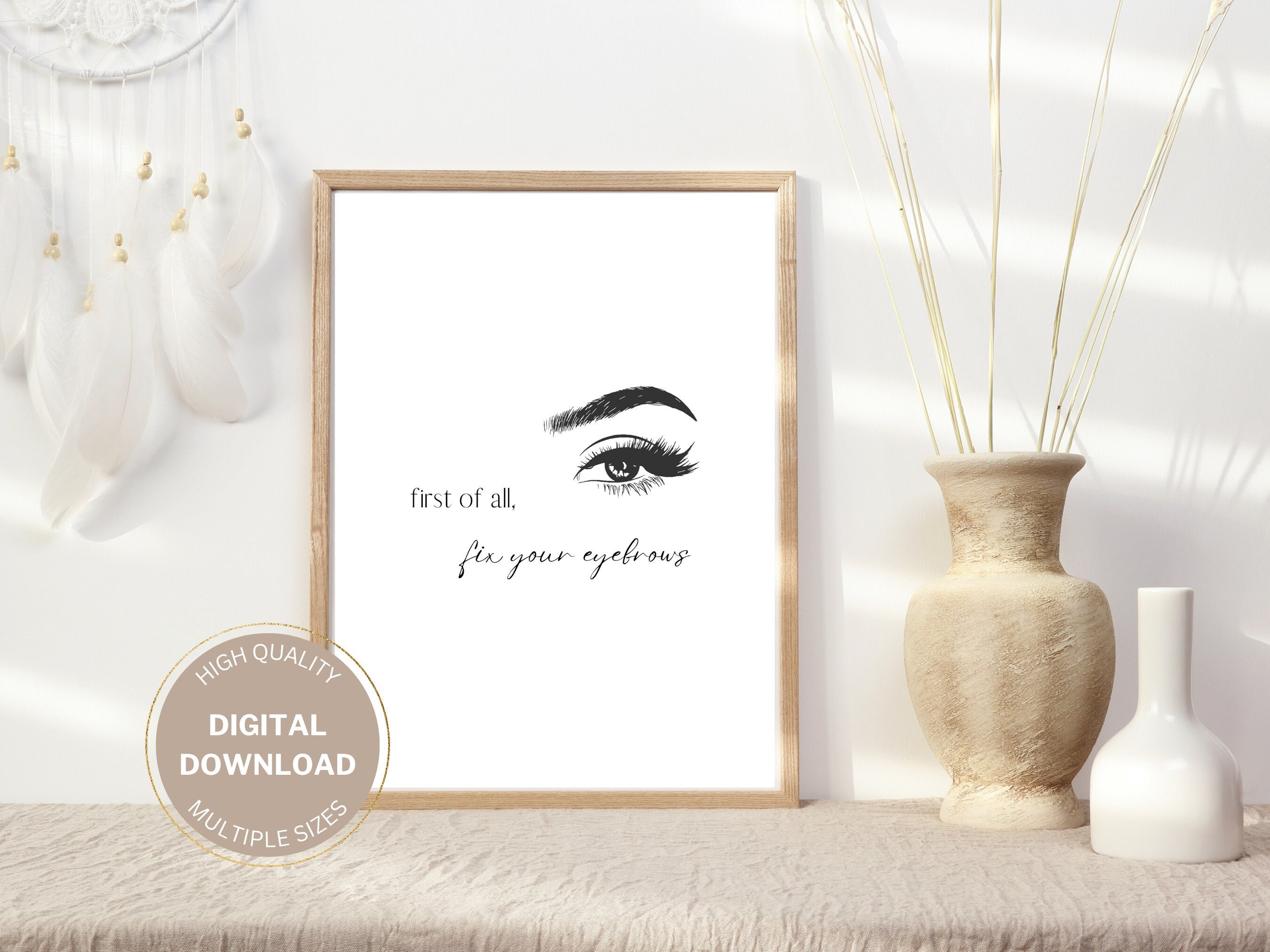 Eyebrow Bar Poster, Printable Wall Art, PMU Artist Decor, Microblading ...