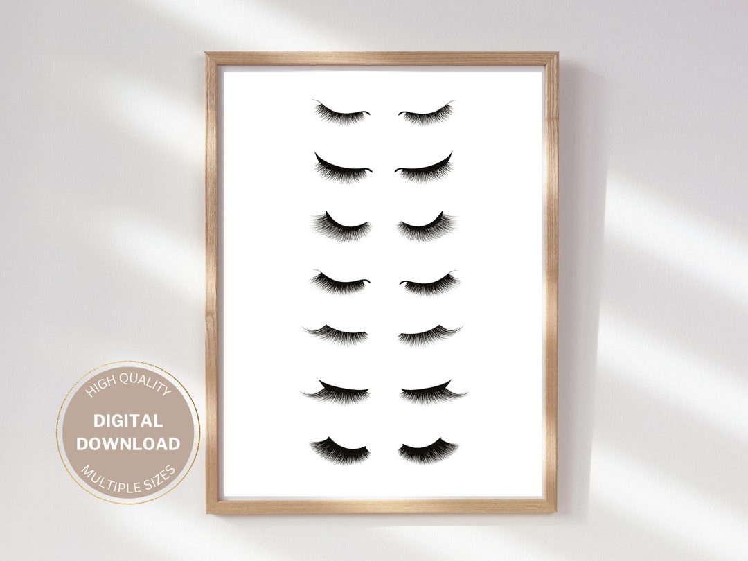 Eyelash Extension Styles Chart, Lash Technician Decor, Makeup Artist ...