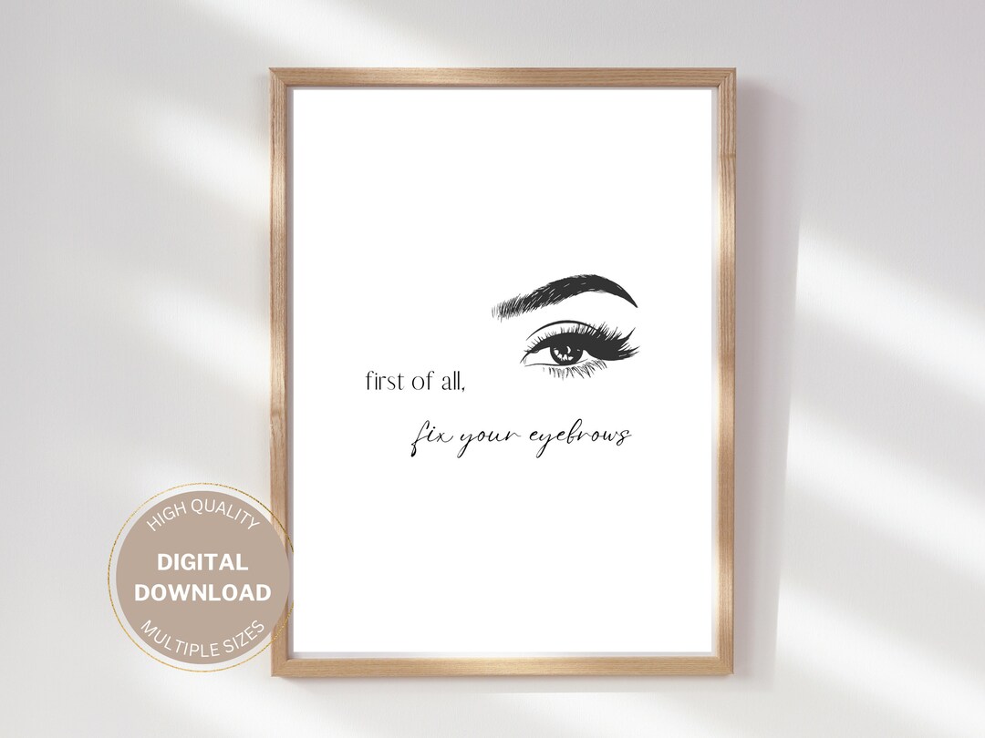 Eyebrow Bar Poster, Printable Wall Art, PMU Artist Decor, Microblading ...