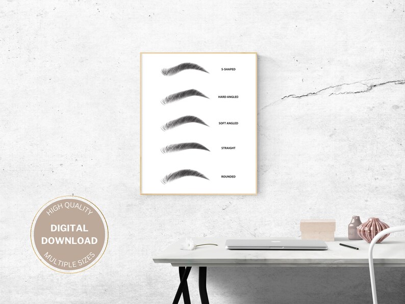 Eyebrow Chart Print PMU Artist Decor Microblading Wall - Etsy