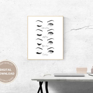 Lash Extension Chart, Eyelash Technician Decor, Lash Tech Gift Idea ...