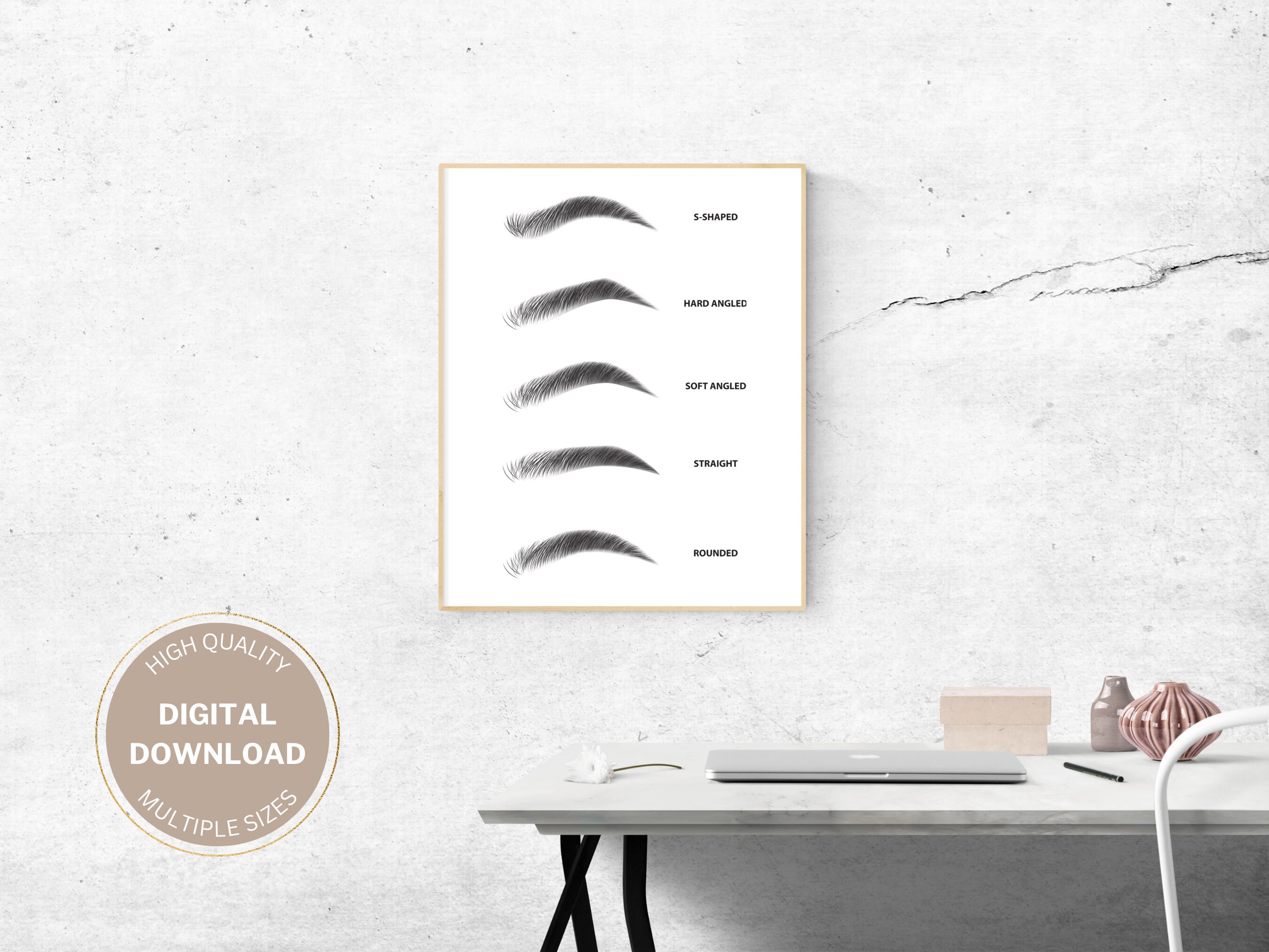 Brow Chart Print, PMU Artist Decor, Microblading Wall Poster, Eyebrow ...
