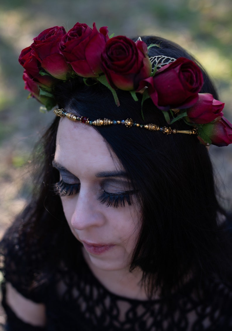 Aphrodite Rose Floral Crown - Etsy