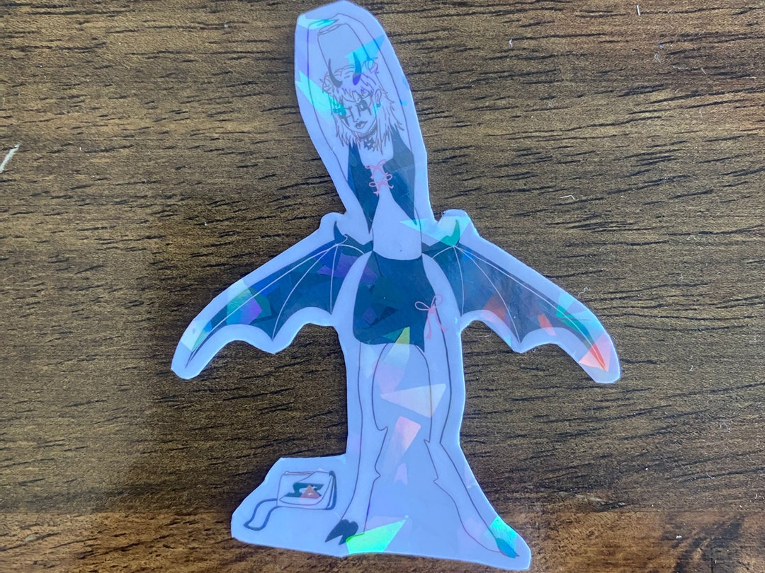 Punk Demon Girl Sticker Edgy Girl Sticker (holographic) - Etsy