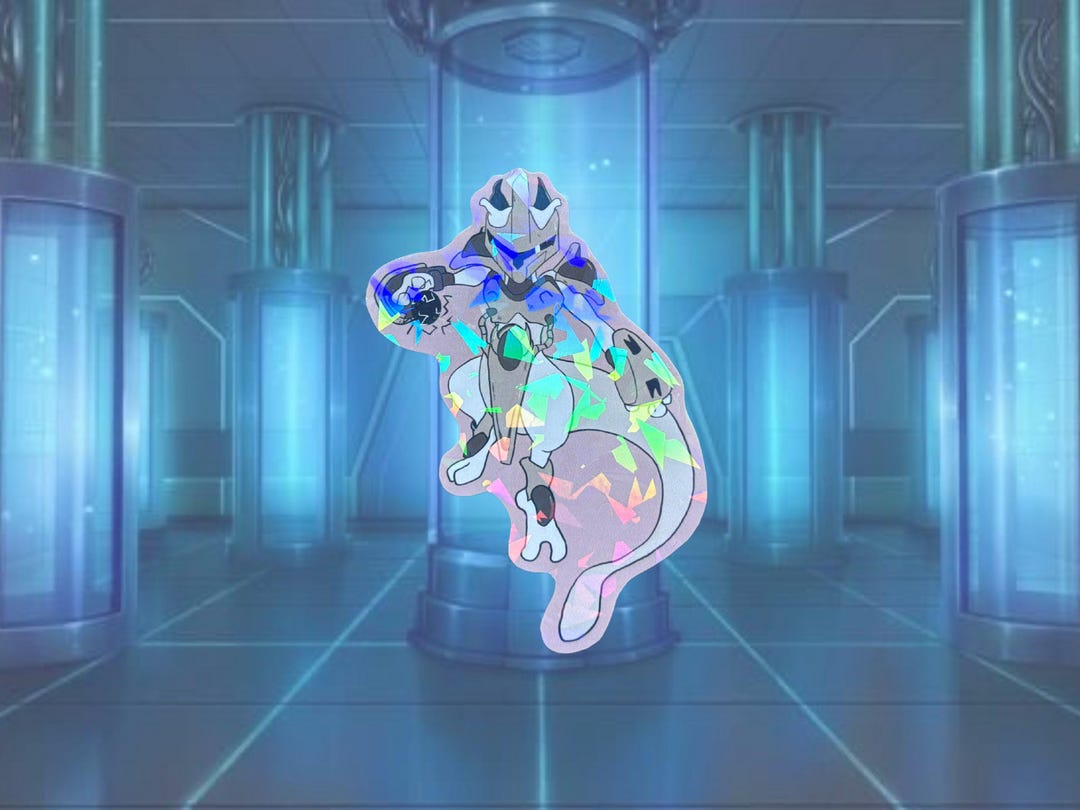 Pokemon Armored Mewtwo Sticker Holographic Manga Decal - Etsy