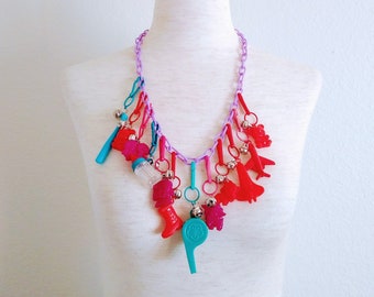 80s Plastic Necklace - Etsy