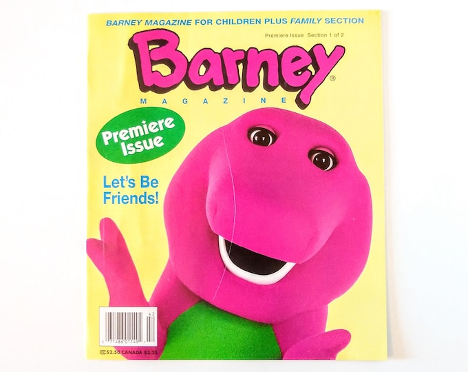 Barney Magazine Premiere Issue 1994, Vintage Barney Memorabilia ...