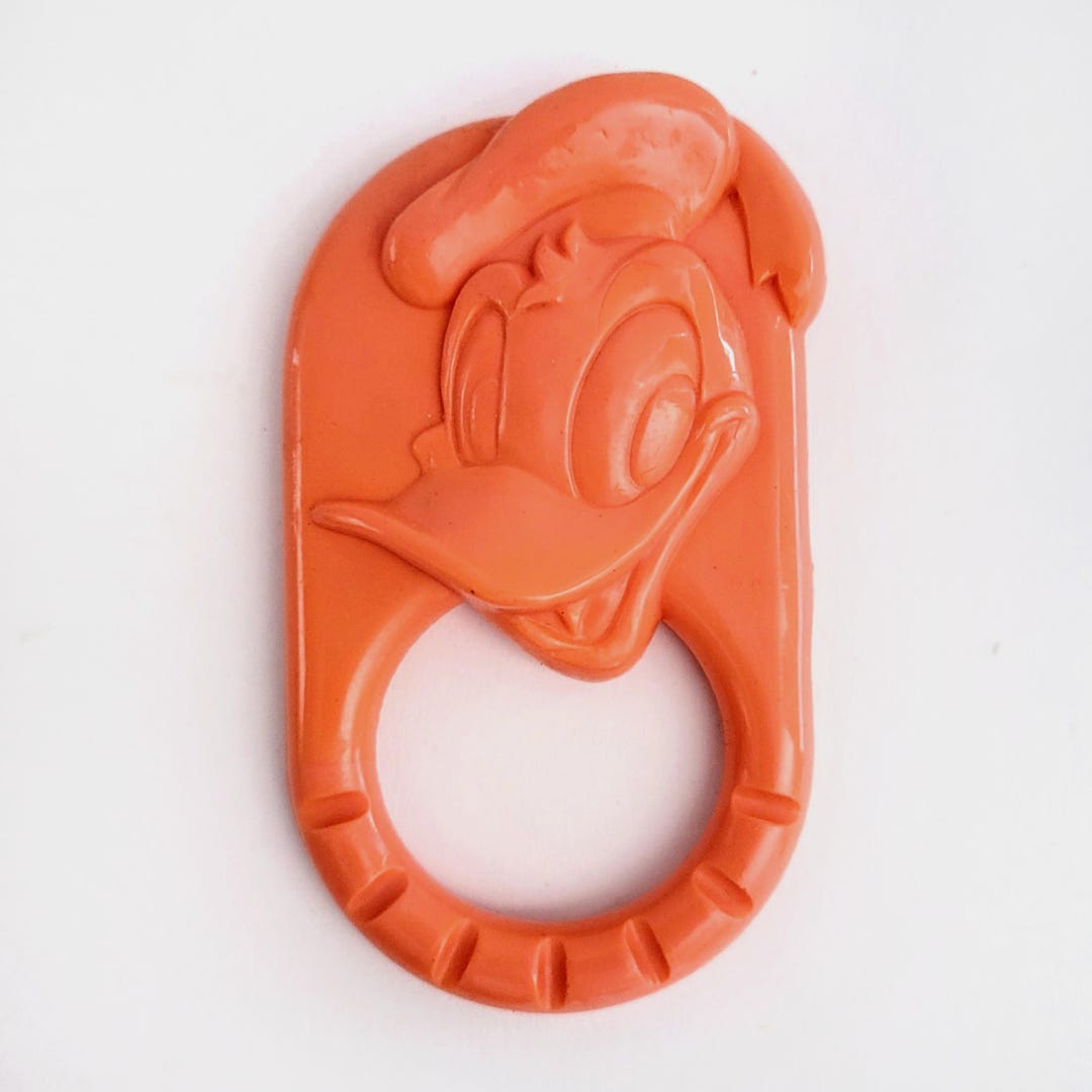 Vintage Playskool Disney Donald Duck Orange Teether Teething Ring Baby ...
